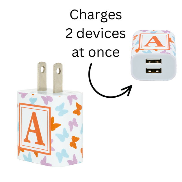 Butterfly Phone Charger Letter Set - Classy Chargers