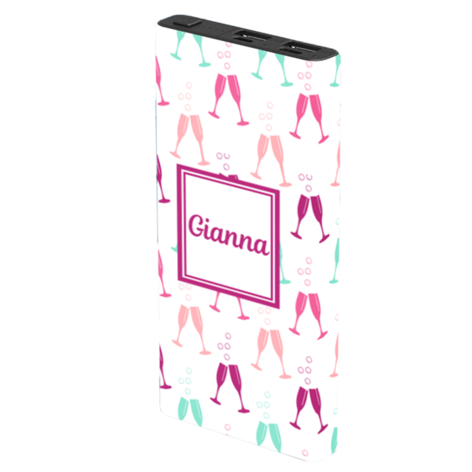Monogram Blue Tie Dye Power Bank - Classy Chargers