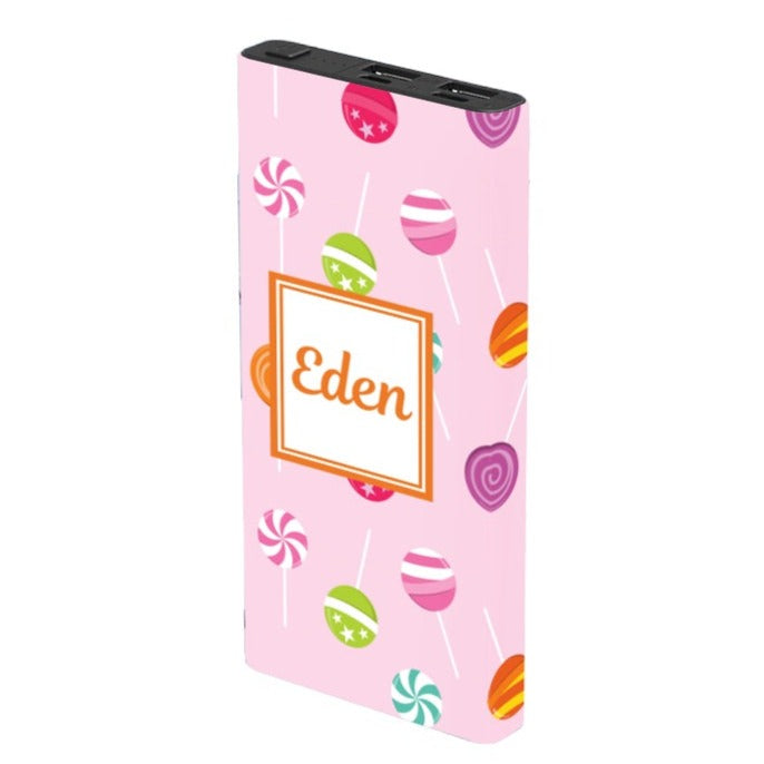Monogram Blue Tie Dye Power Bank - Classy Chargers