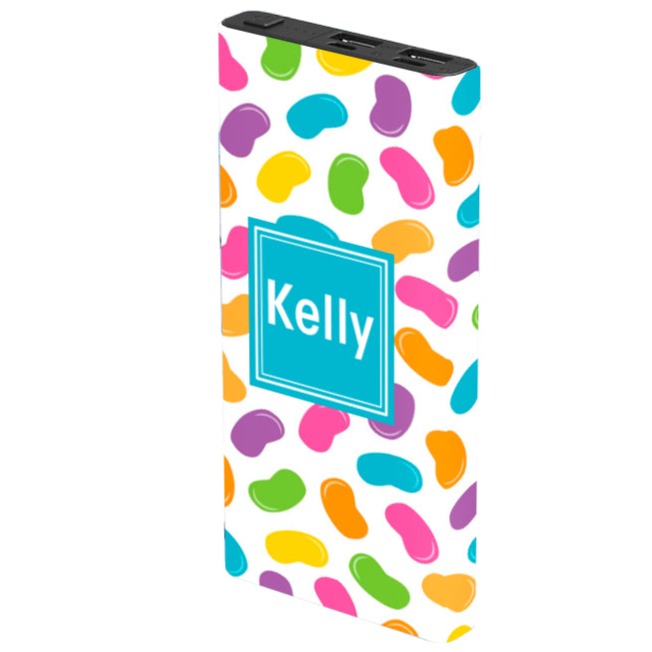 Monogram Blue Tie Dye Power Bank - Classy Chargers