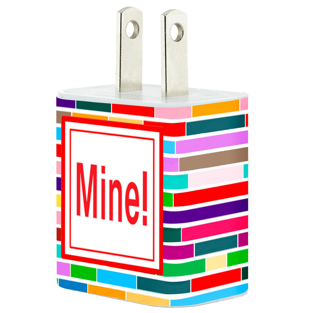 Monogram Pink Blue Quatrefoil Phone Charger - Classy Chargers