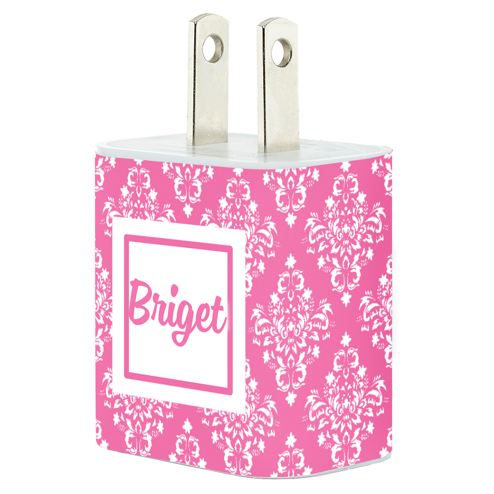 Monogram Basket Weave Phone Charger - Classy Chargers