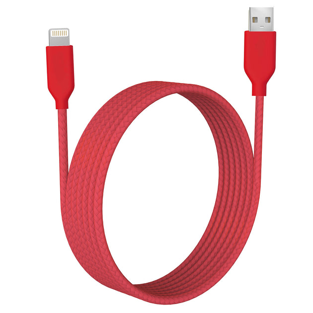 Red Nylon LIghtning Cable - Classy Chargers