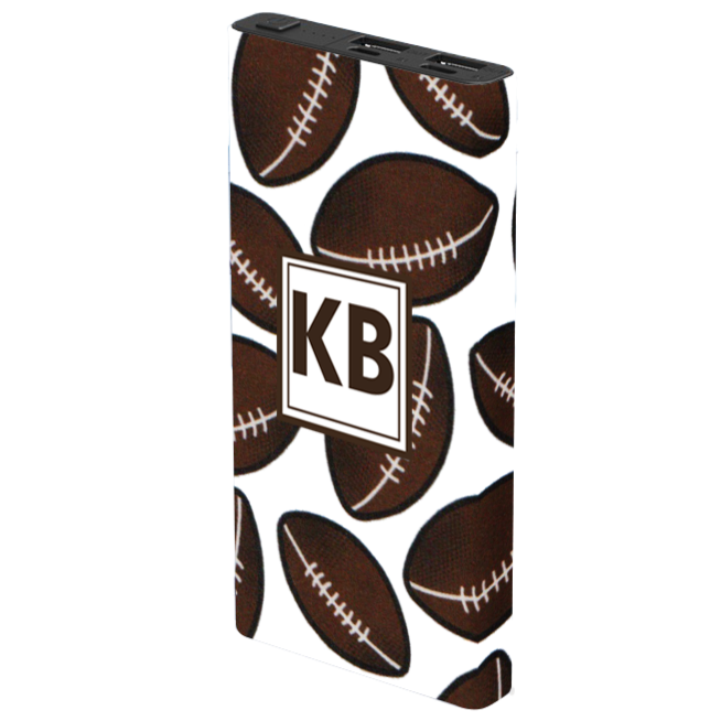 Monogram Blue Tie Dye Power Bank - Classy Chargers