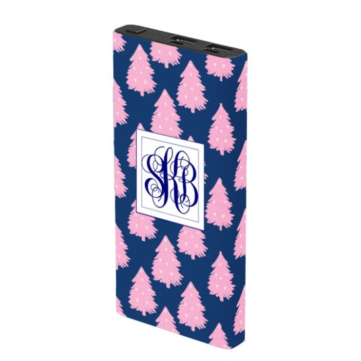 Monogram Blue Tie Dye Power Bank - Classy Chargers