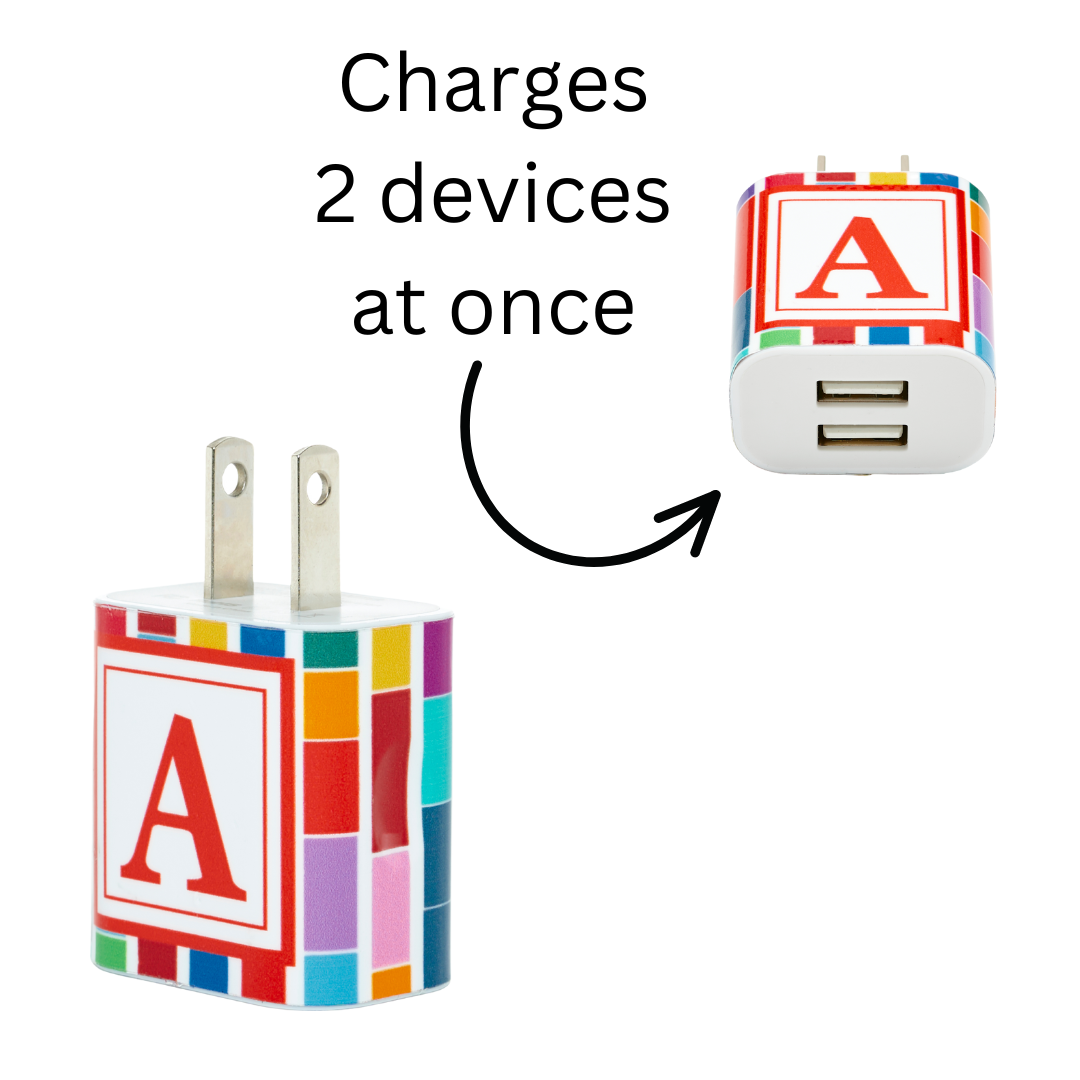 Stacked Bricks Phone Charger Letter Set- Classy Chargers