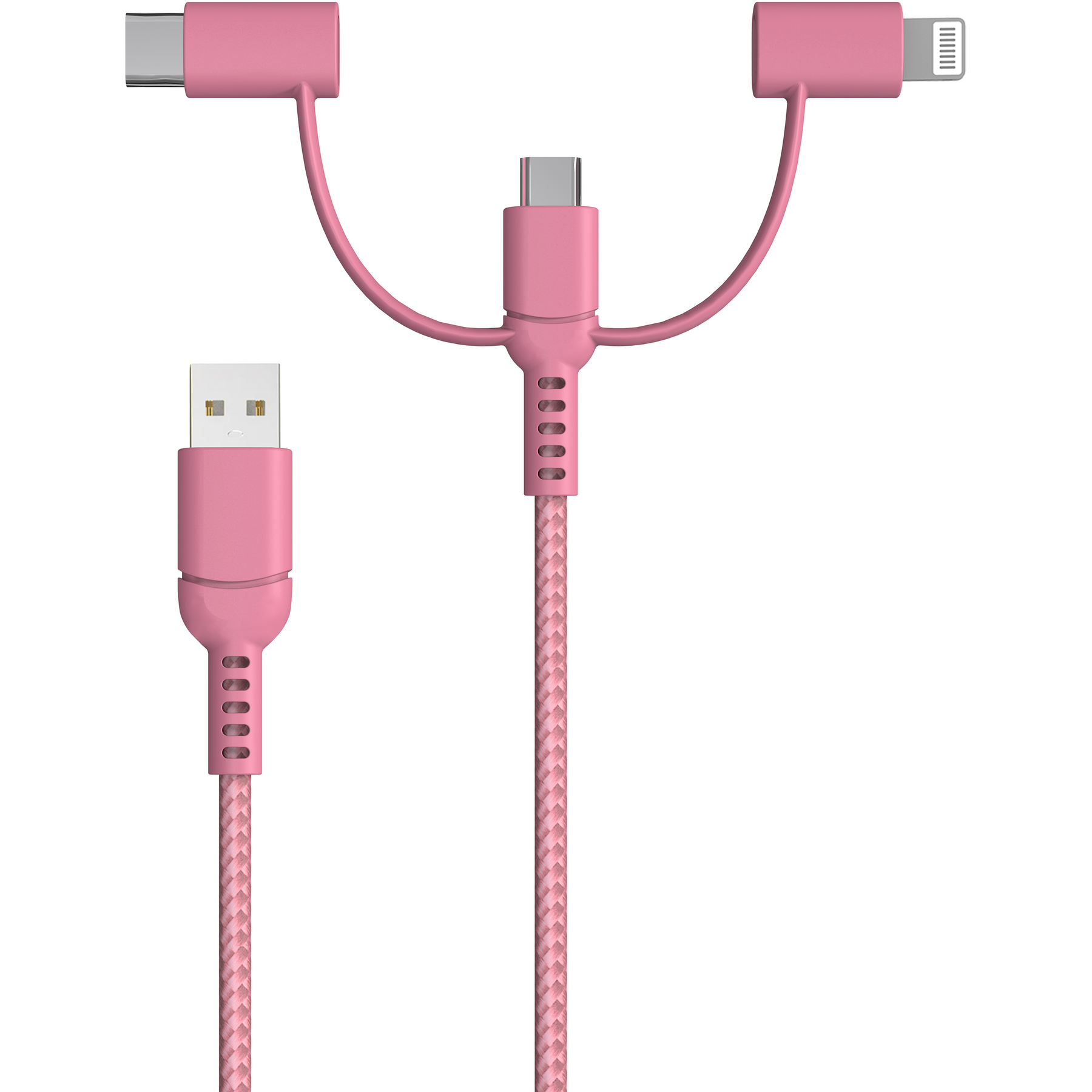 Stack-in-Charger 3 in 1 USB Pink Cable -Classy Chargers