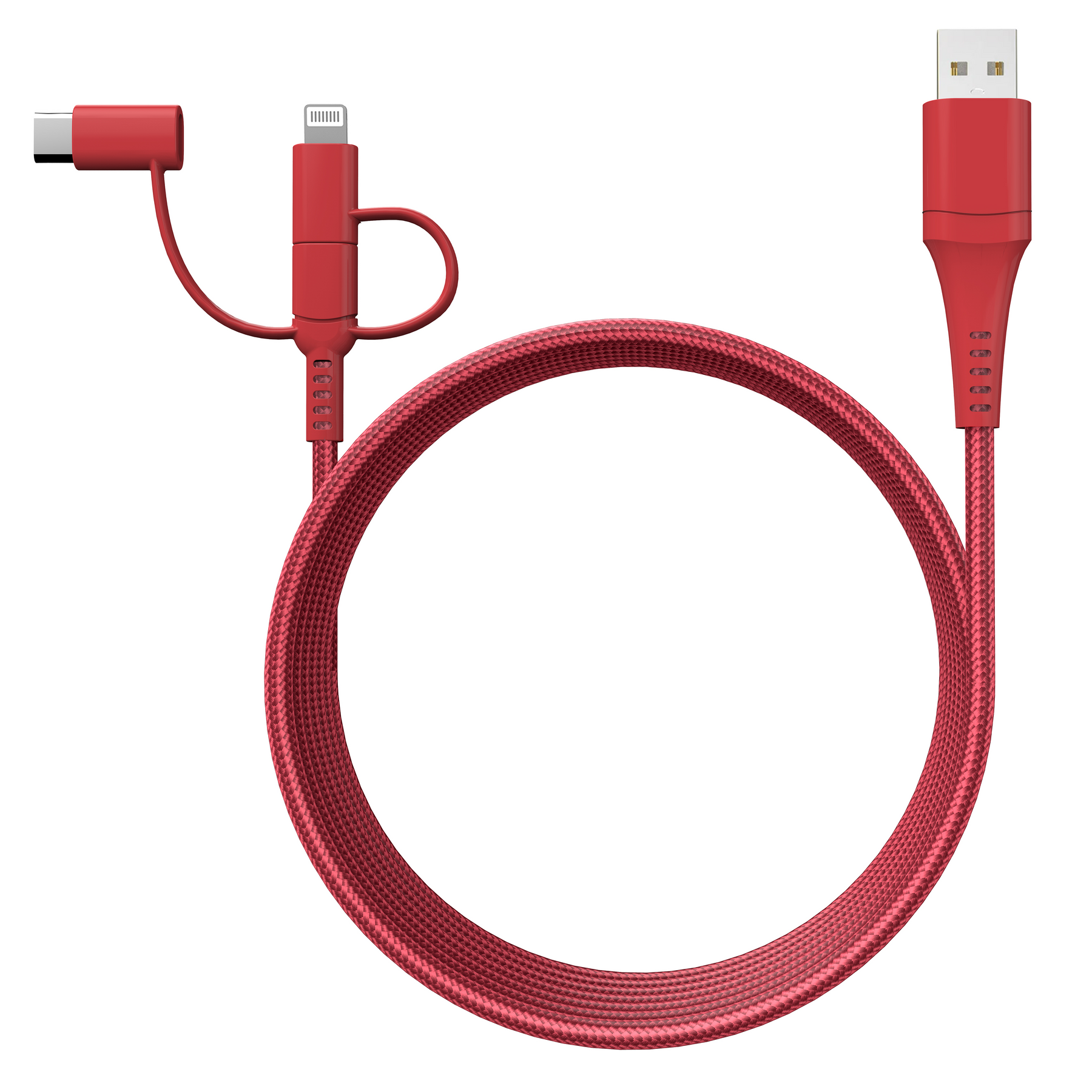 Stack-to-Charger 3-in-1 USB Red Cable - Classy Chargers