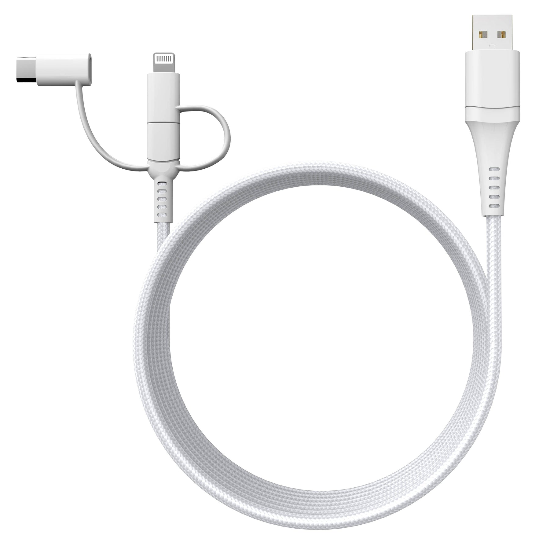 Stack-in-Charger 3 in 1 USB White Cable - Classy Chargers