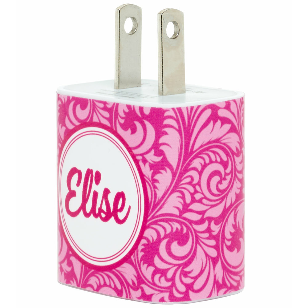 Monogram Pink iKat Phone Charger - Classy Chargers